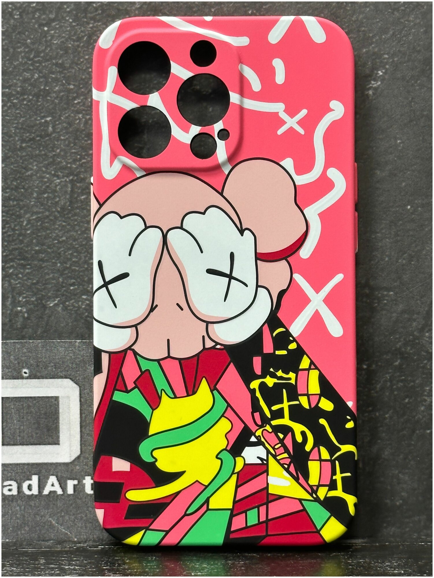 Светящийся чехол-накладка для IPHONE 13 pro, 13 про LUXO/KAWS/ с флуоресцентным рисунком