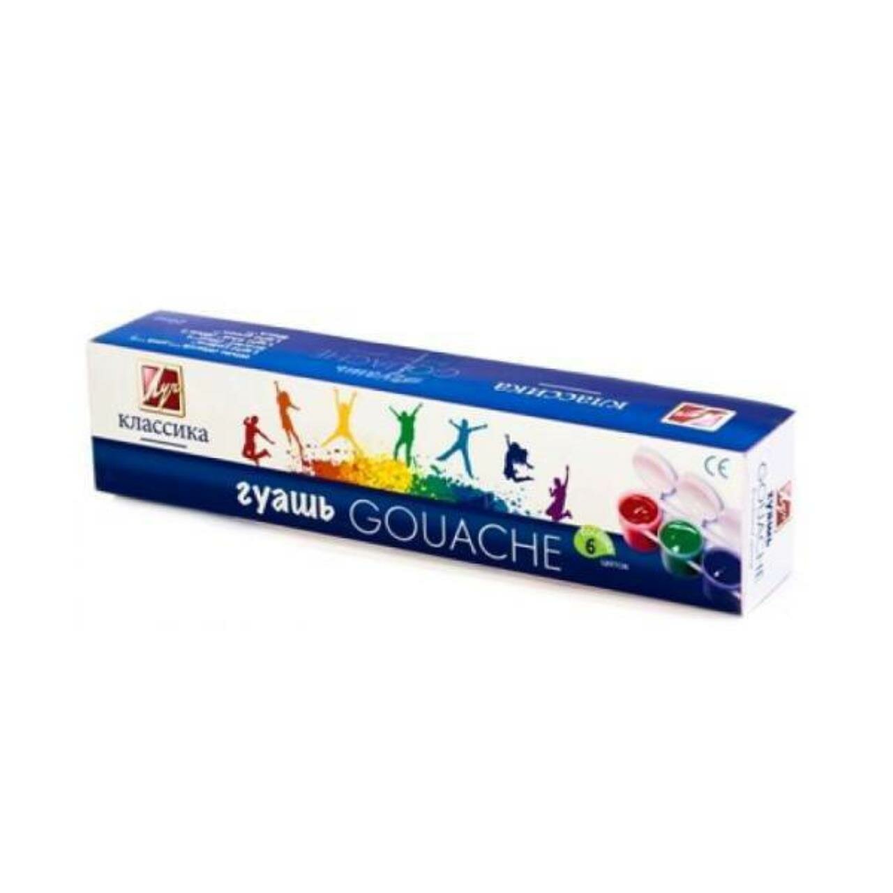 Гуашь Луч классика 6 цветов по 20 мл ассорти блок-тара