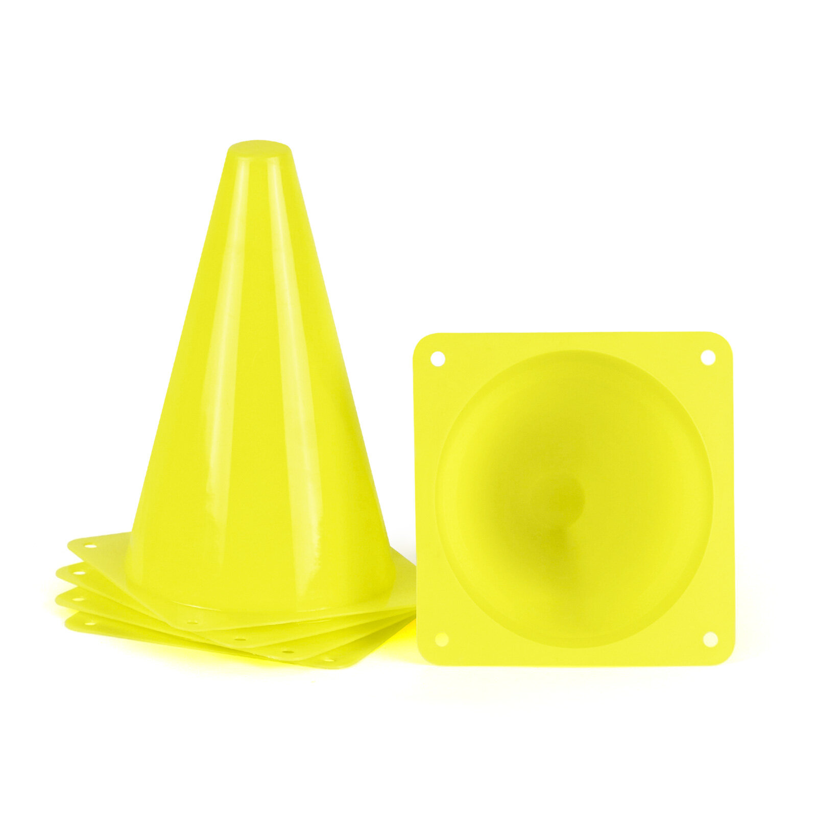 Конус-фишка набор (5шт) разметочный для полей и трасс, тренировок, спорта 18 см желтый.