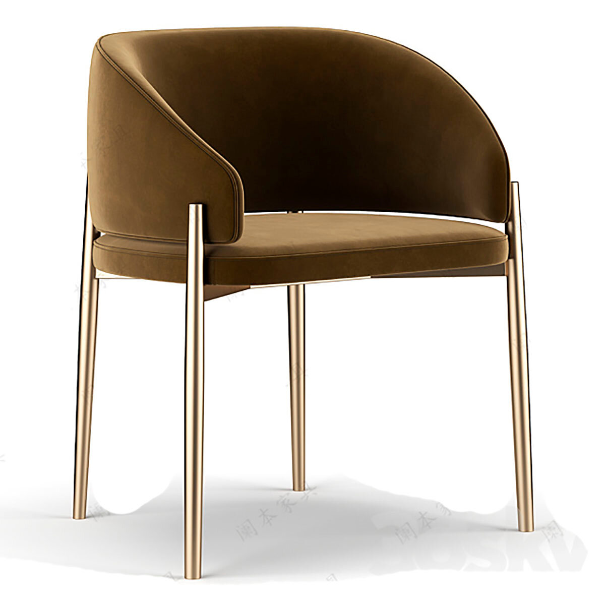 Стул для столовой в стиле Porro Frank Chair (хаки, ножки цвет золото)