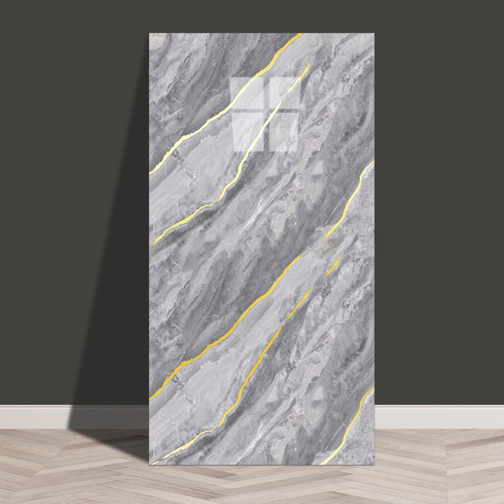 30 таблетокСамоклеящаяся мраморная плитка, для декора кухни и ванной комнаты,0.6,4.8, серый, золотой