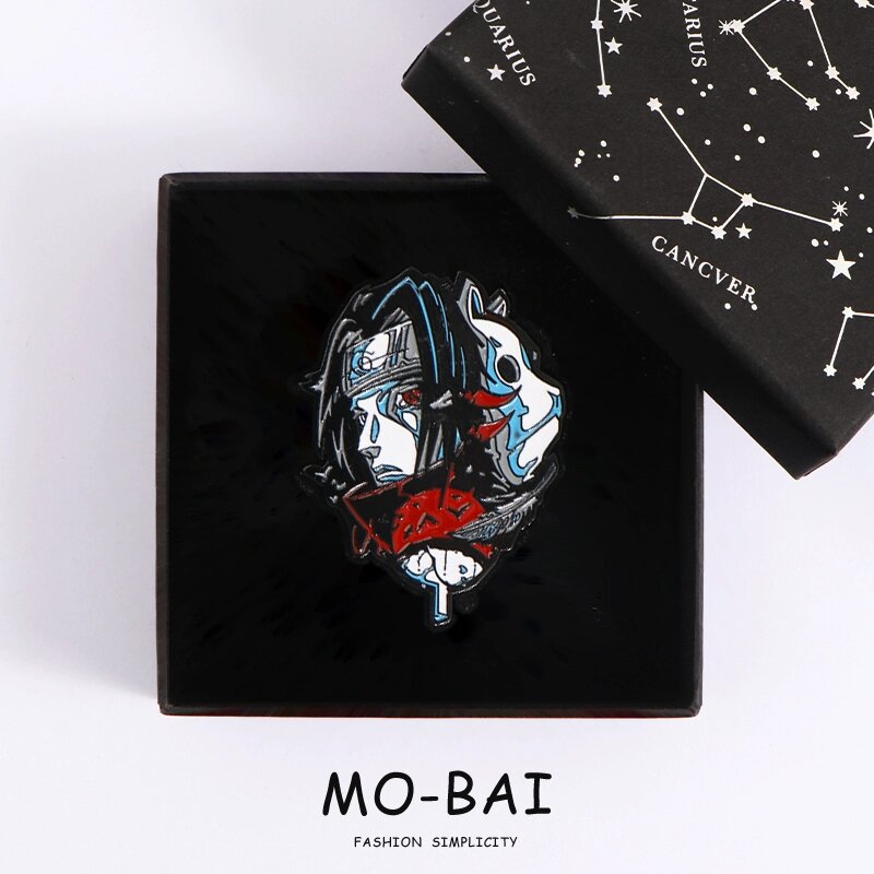 MINISO Новая брошь Наруто Учиха Итачи, металлический значок, аксессуар для школьного рюкзака, японский аниме-персонаж