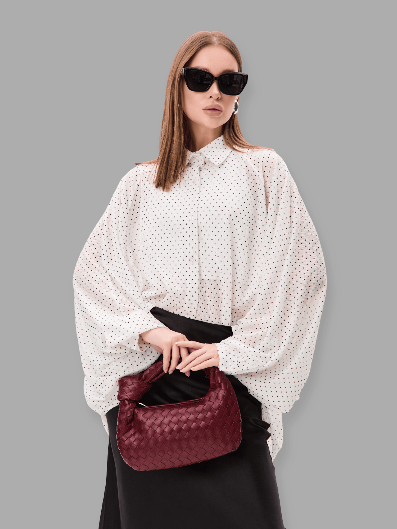 Рубашка с широким рукавом