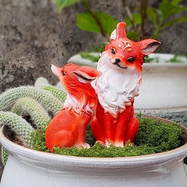 Сад статуя Лиса Фигурка Набор для посадки и украшения