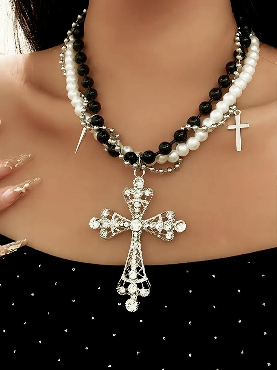 Подвеска, искусственный камень, эмаль, жемчуг имитация