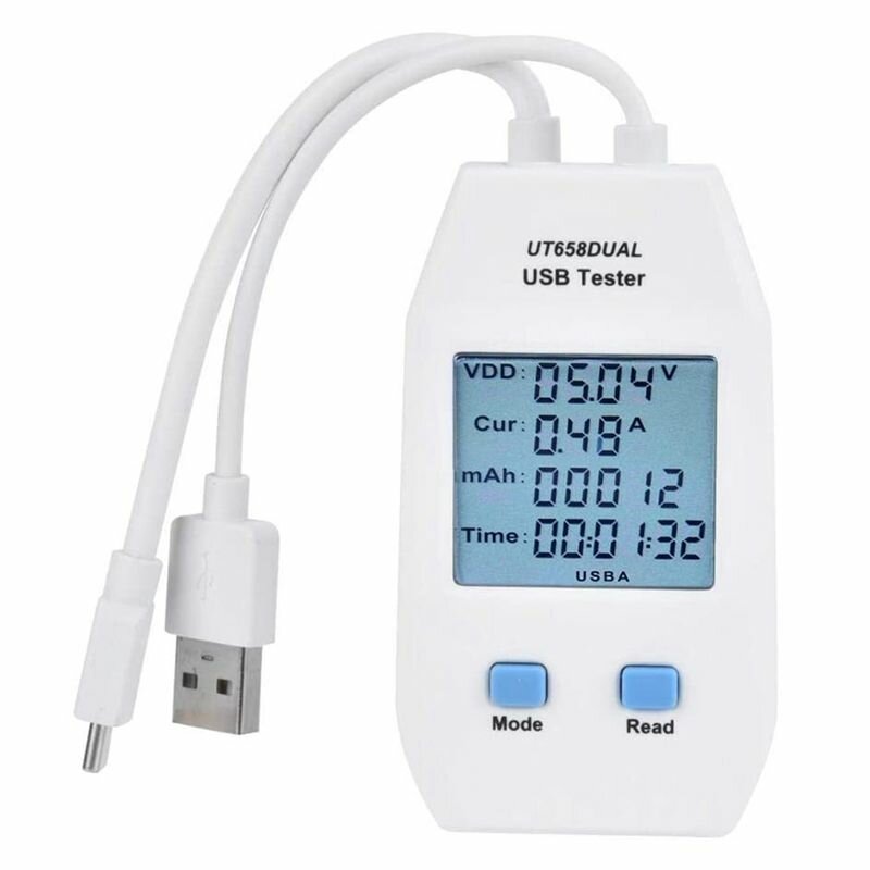 USB-тестер UT658 Dual с цифровым детектором вольтметра и амперметра MyPads