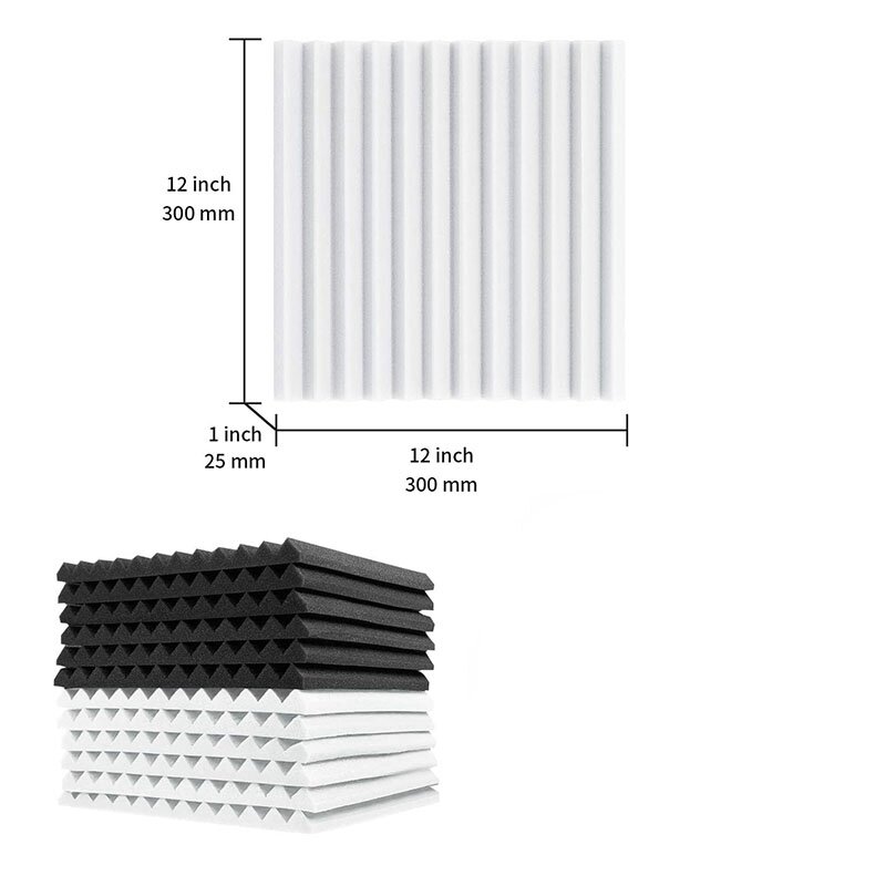 12 шт. Акустическая пенопластовая плита, звукоизоляционные клинья, звукоизоляционная прокладка, совместим с студийной потолочной игровой комнаты, 2,5x30x30 см