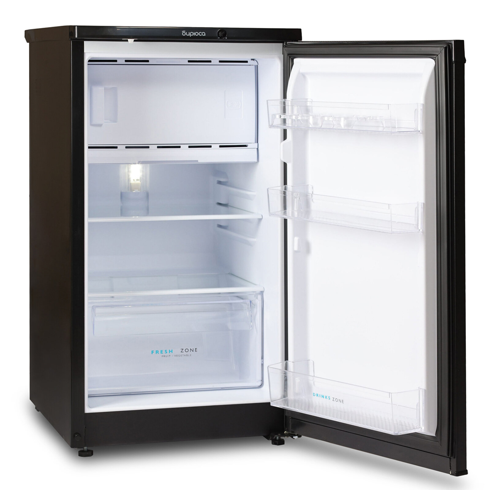 Холодильник БИРЮСА B408 однокамерный, ручная разморозка, объем 115 л, черный