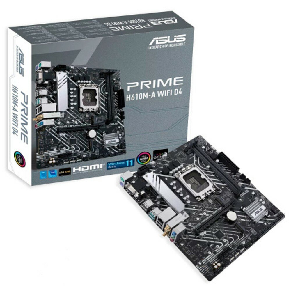 ASUS Материнская плата PRIME H610M-A WIFI D4 LGA 1700 2хDDR IV 2хM.2