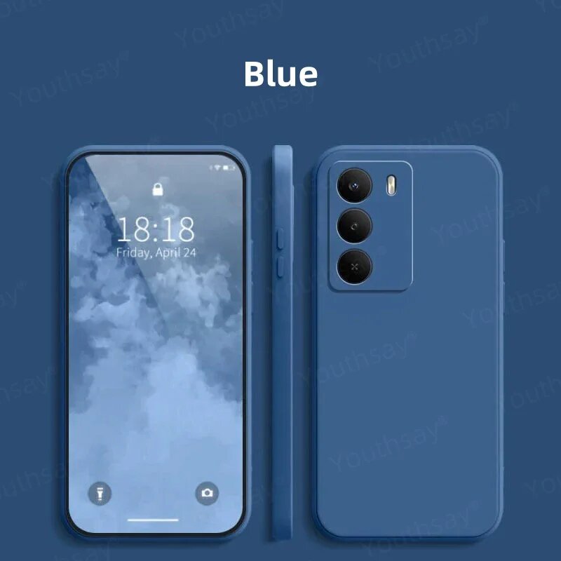 Для Realme C71 чехол Realme C71 Fundas Coque оригинальный жидкий силиконовый мягкий чехол из ТПУ для телефона Realme C71 Синий, Blue