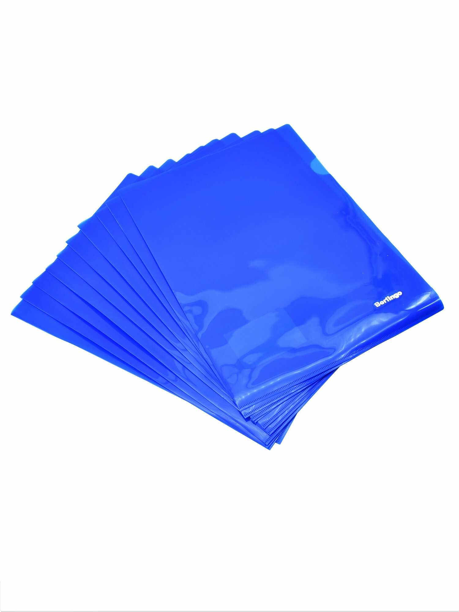 Папка-уголок А4 180мкм 10 штук (упаковка), синяя