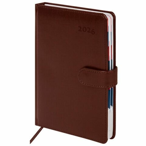 Ежедневник датированный 2026 А5 148х218 мм, GALANT "Ritter", под кожу, коричневый, 117490