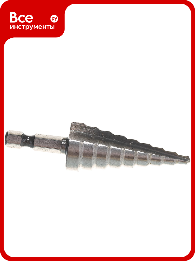 Сверло ступенчатое по металлу (4-20 мм; P6M5) Вихрь 73/10/6/17