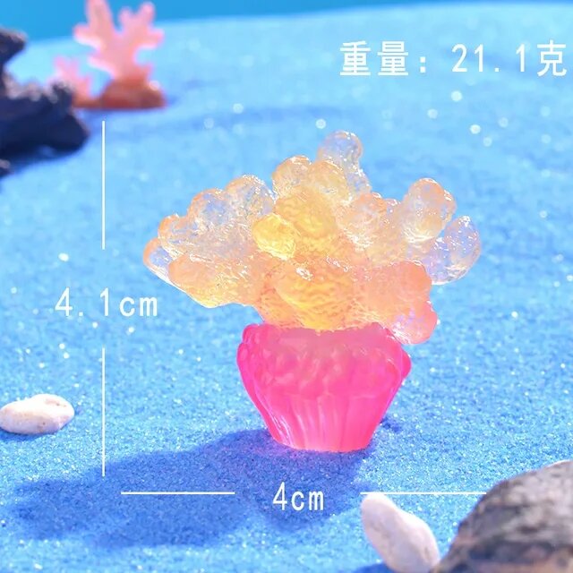 Морские светящиеся коралловые микроландшафтные украшения, светящиеся коралловые устрицы, самодельные настольные аквариумные украшения для аквариума, игрушки для аквариума