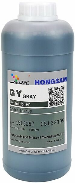 Чернила DCTec водорастворимые HP T610 Grey (серый) 1000 мл