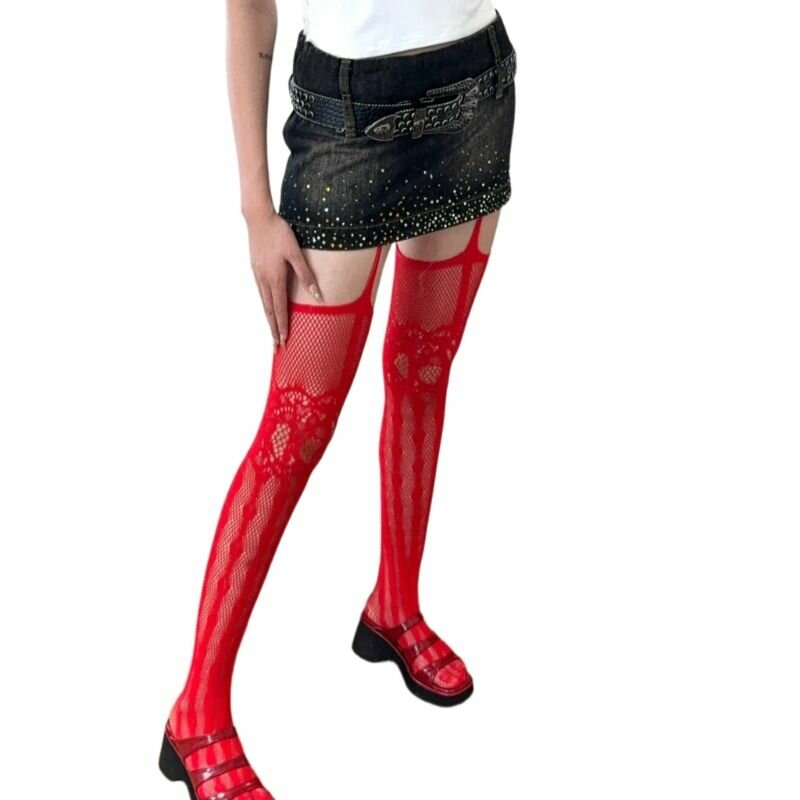 Чулки с подвязками в стиле панк