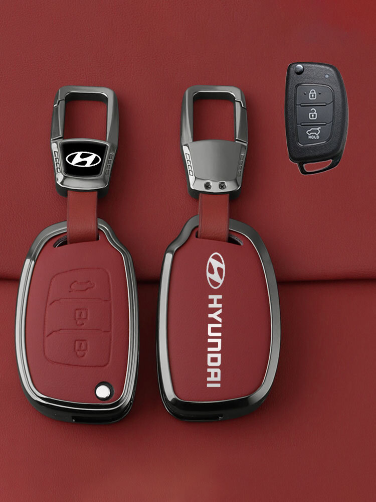 Кожаный чехол для ключа автомобиля Hyundai ix25 ix35 i10 i20 Solaris Tucson Sonata Santa Sport Elantra Creta Verna 2015-2018 защита от царапин, водонепроницаемый, удобный и стильный