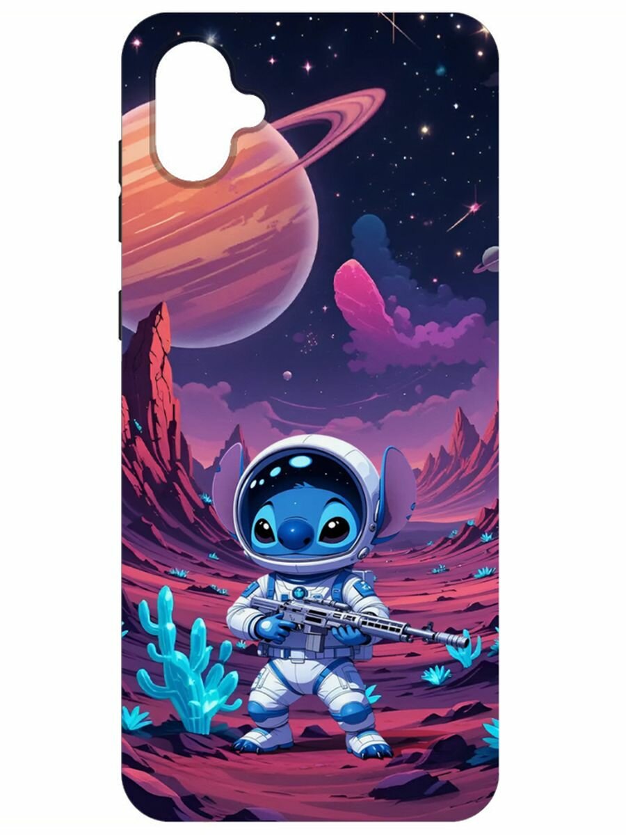 Чехол-накладка Krutoff Soft Case Стич косморейнджер для Samsung Galaxy A04e (A042) черный