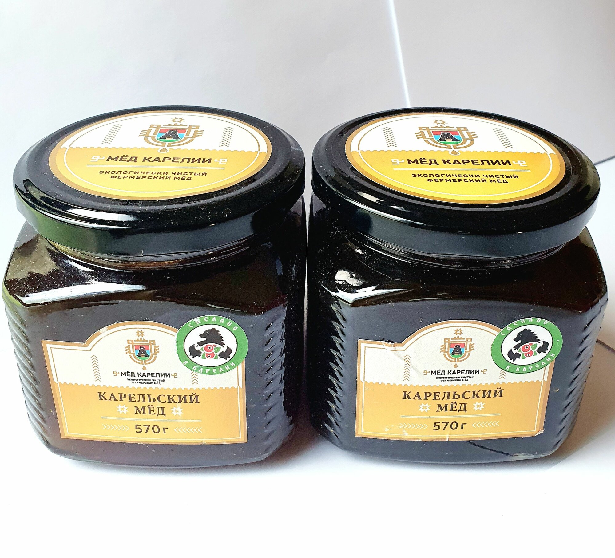 Мед карельский фермерский "Разнотравье", ст/б 570гр, 2 банки