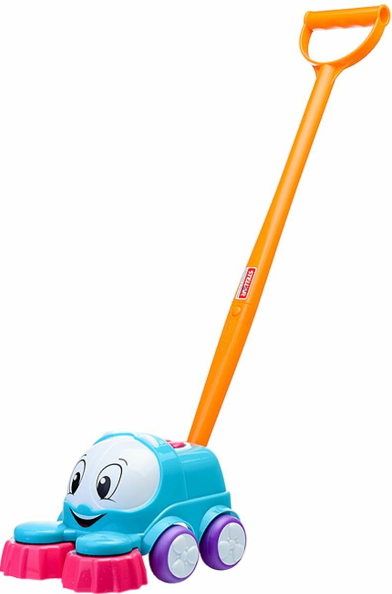 Детская каталка "Капелька" с ручкой, развивающая игрушка для малышей, машинка-каталка для дома и улицы, дина ручки 50 см