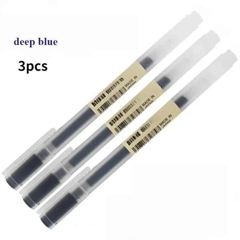 Гелевые ручки MUJI 0,38 мм, 0,5 мм, набор из 3 штук Темно-синий, 0.5mm, deep blue