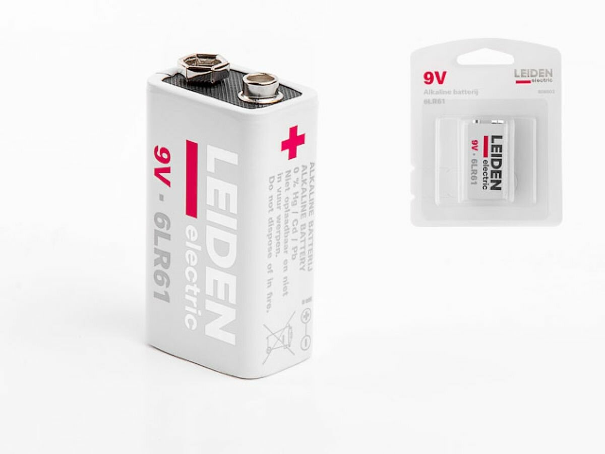 Батарейка LEIDEN ELECTRIC 6LR61/6LF22/6KR61/1604А, щелочная, 9 В, 620 мА/ч, 1 шт