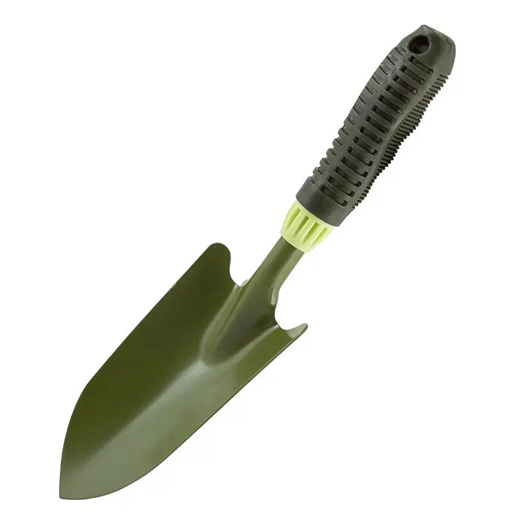 Совок посадочный "PARK 2010", зеленая рифленая рукоятка, треугольное лезвие, пластик