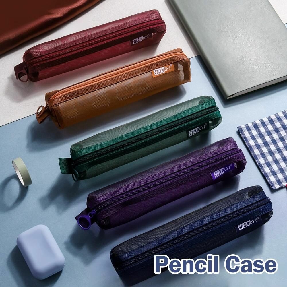 Студенческая сумка-пенал из нейлоновой сетки большой вместимости