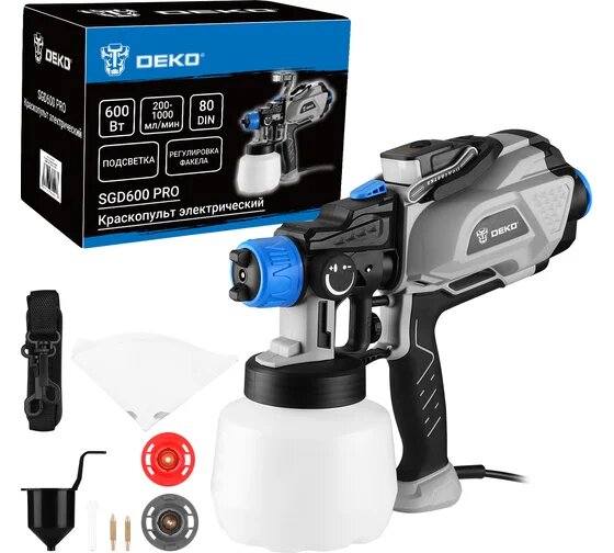 Краскопульт электрический DEKO SGD600 PRO, 1200мл, 600Вт 085-1057