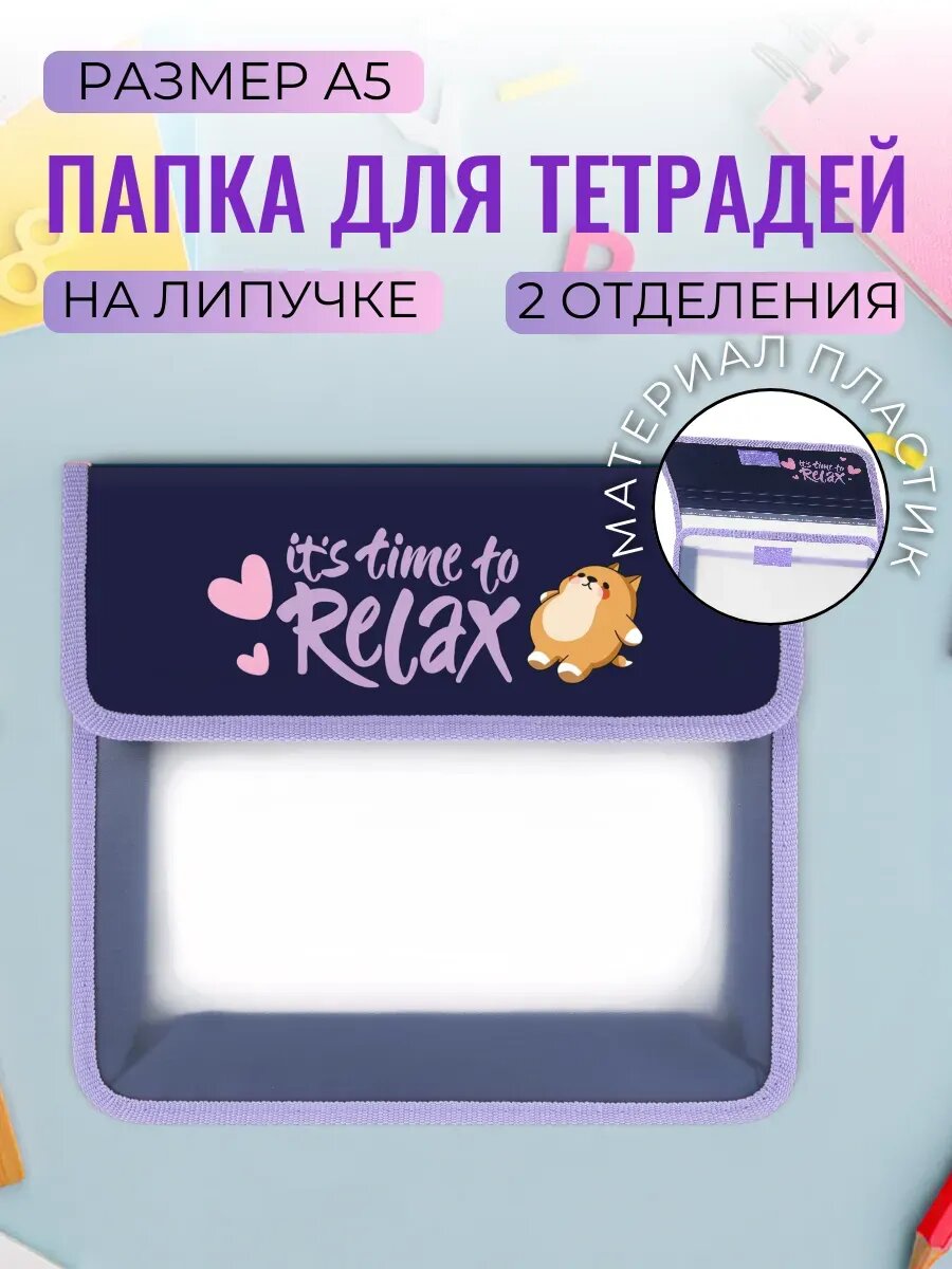 Папка для тетрадей А5, 2 отделения