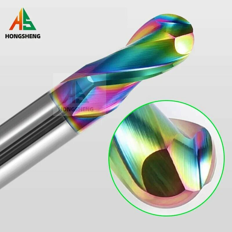 Твердосплавная сферическая концевая фреза с 2 канавками R0.5 R1 R1.5 R2 R3-R4.0 Фрезерный станок с ЧПУ для дерева, меди, алюминия, фрезерный инструмент R3X6X75