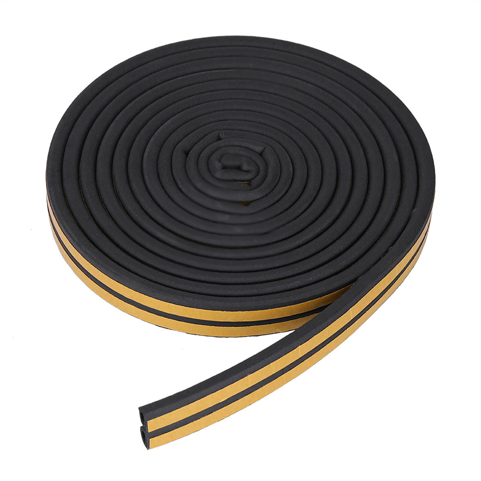 5 метров 9*6 мм самоклеящаяся резиновая уплотнительная лента для звукоизоляции дверей и окон (черная)