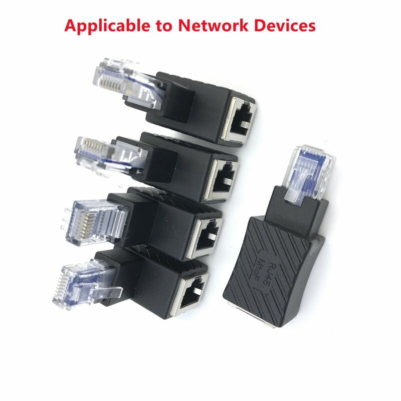 Переходник RJ45 "папа-мама" на 90 градусов, удлинитель для сетевого кабеля Cat6 LAN Ethernet, адаптер-удлинитель для Cat5