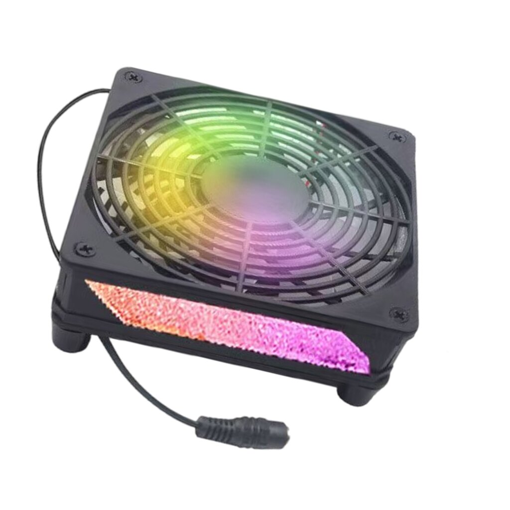 Вентилятор охлаждения маршрутизатора, кулеры для ПК, ТВ-бокс, Беспроводной бесшумный вентилятор охлаждения шкафа 120 мм со светодиодной подсветкой, защитная сетка 12 см