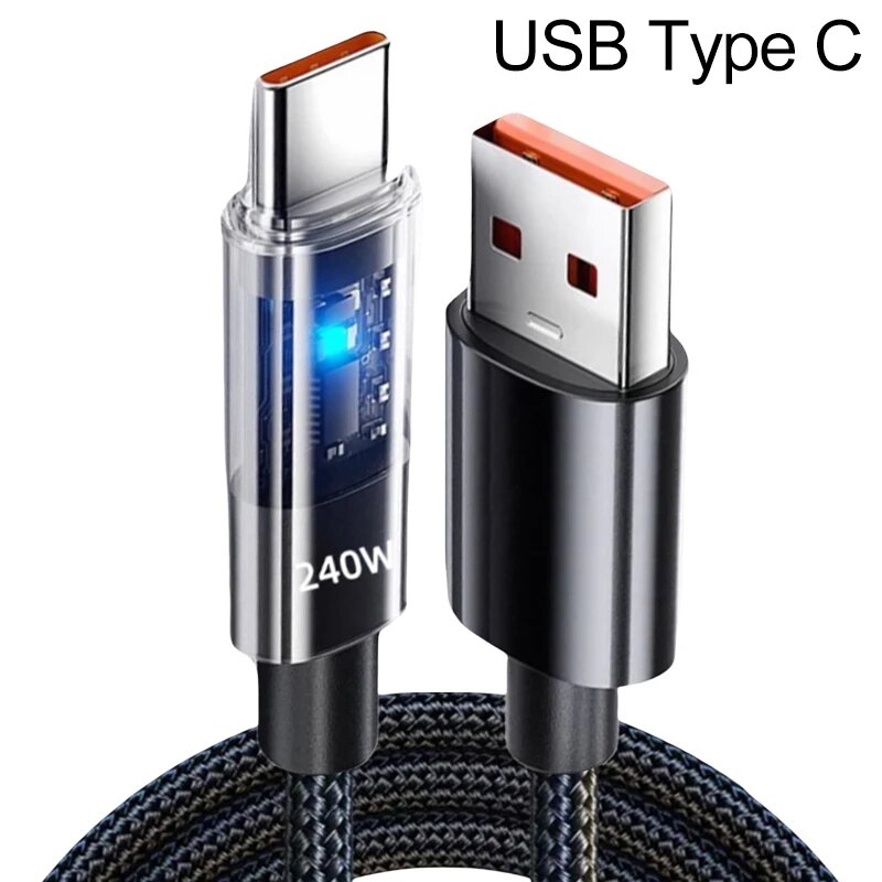 USB Type C кабель 1.5м, 240W, для Samsung, Huawei, Xiaomi