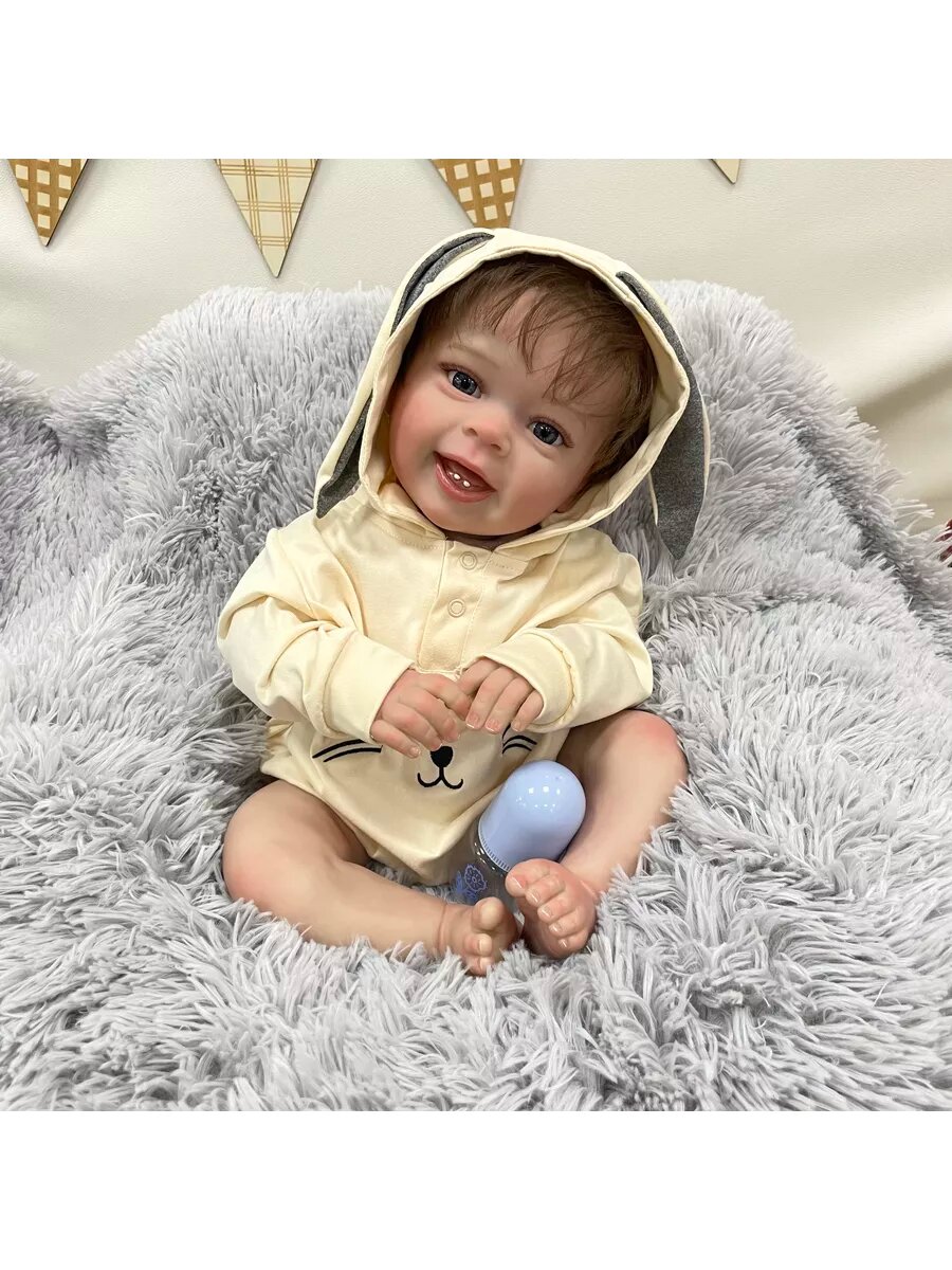 Кукла reborn 55 см мальчик, можно купать