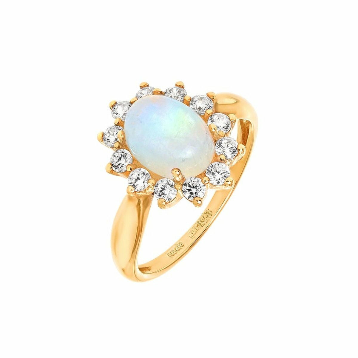 Кольцо помолвочное, серебро, 925 проба, лунный камень