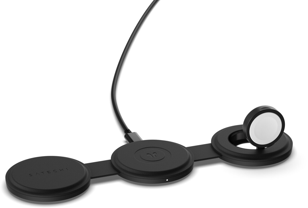 Беспроводное зарядное устройство Satechi OntheGo 3 в 1 Charger Черный