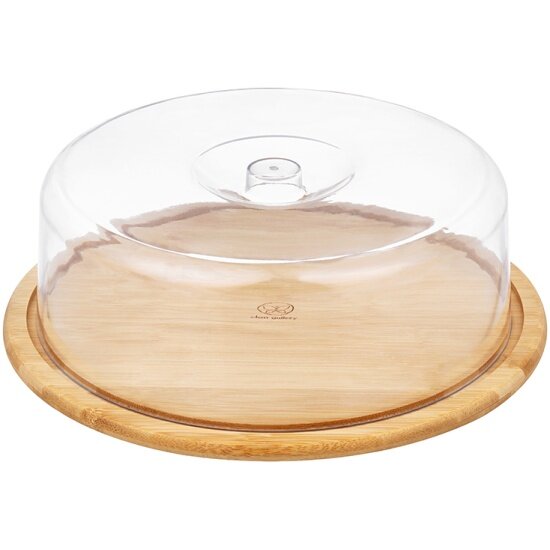 Блюдо сервировочное Elan Gallery 29х29х9 см, бамбуковое с пластиковой крышкой