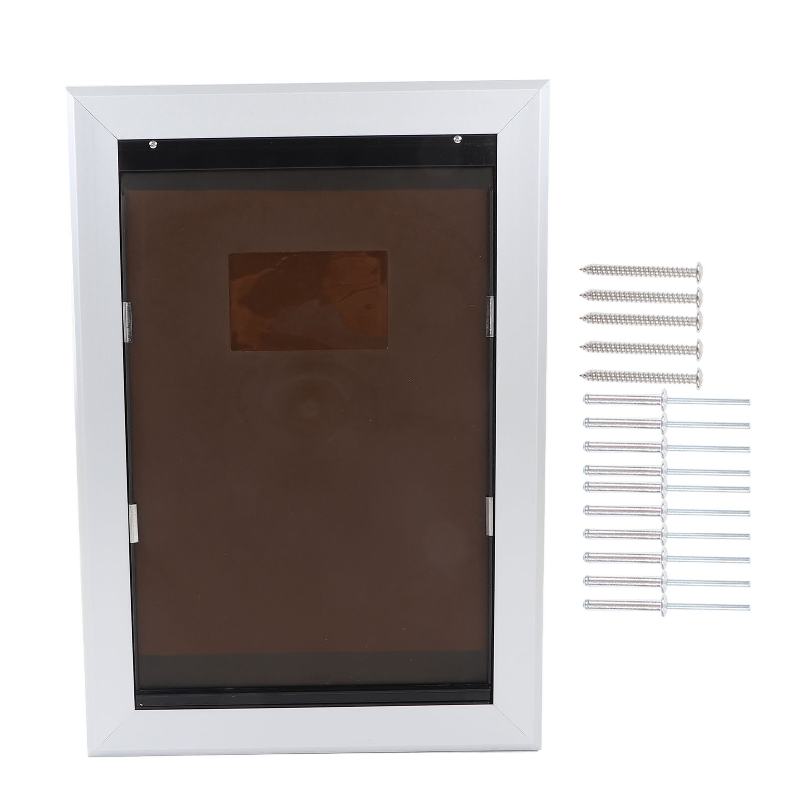 Дверь собаки Гибкая блокируемая безопасность Прочная прочная дверь лоскута домашних животных для внутренних наружных дверей серебро 516x363,5x65 мм / 20,3x14.3x2,6 дюйма