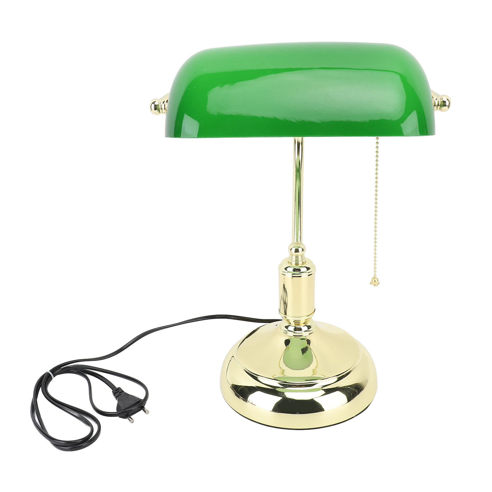 Банкиры лампа зеленый стеклянный абажур теплый стол старинный библиотечный ламп с выключателем цепи железной базой E26 держатель для офиса