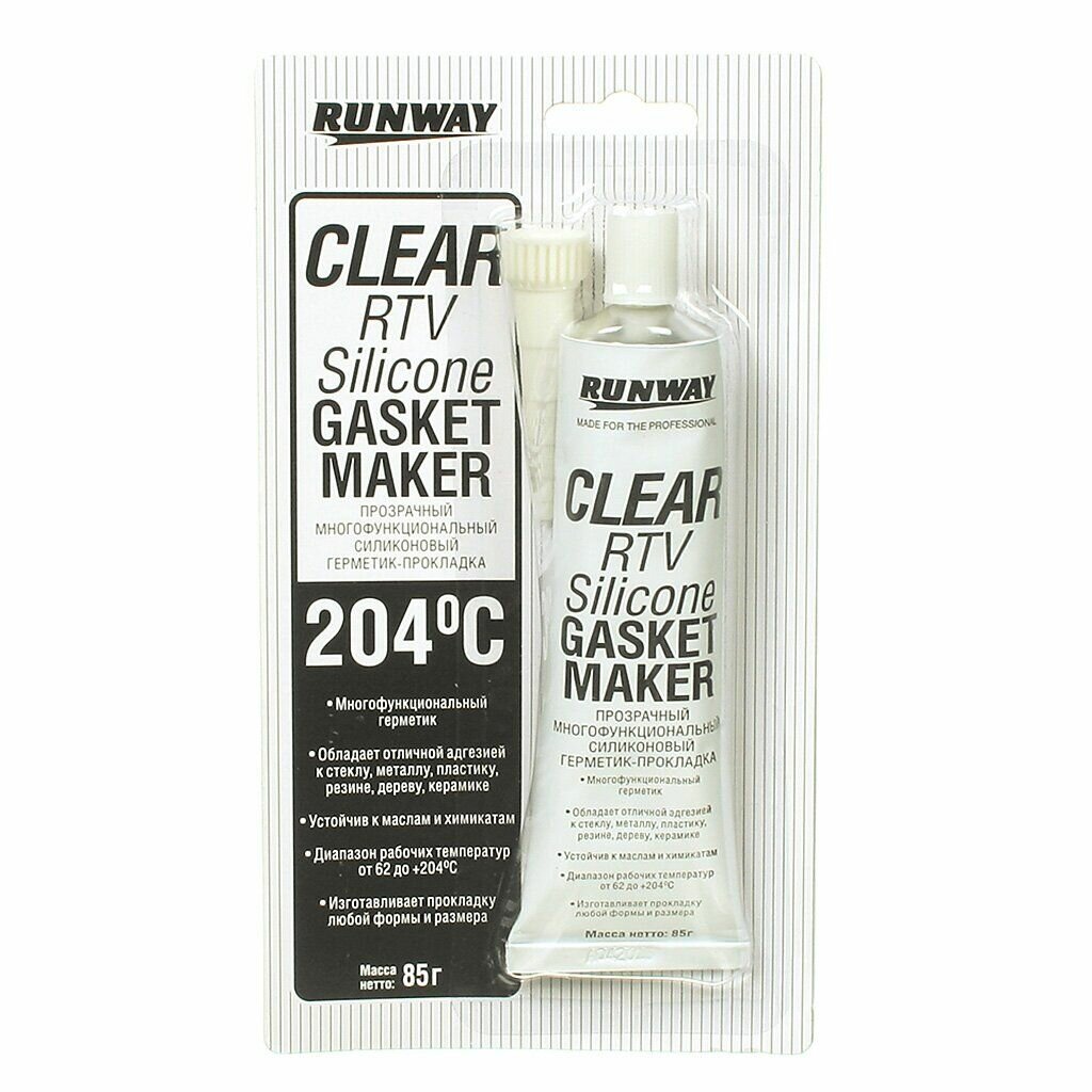 Герметик RUNWAY силиконовый, многофункциональный, прозрачный, 85 г