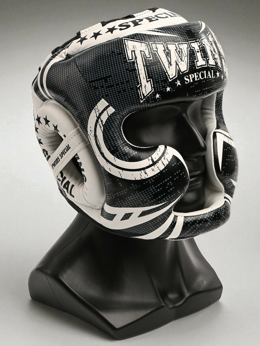 Шлем для классического и тайского бокса Twins Special FHGL3-TW5BK Black/White L