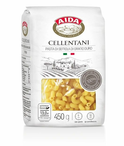 Макароны АгроАльянс AIDA Cellentani Рожок витой 450г 2шт