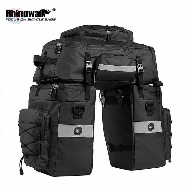 Велосумка на багажник водонепроницаемая 65 л, 3 в 1, рюкзак и две боковые сумки, для велопутешествий и байкпакинга