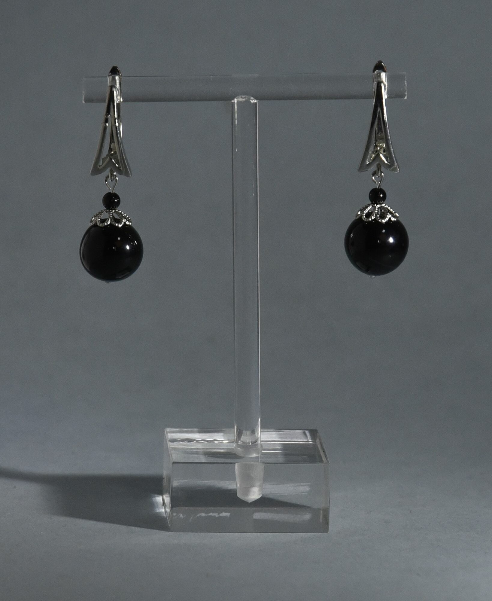 Серьги, агат, металл