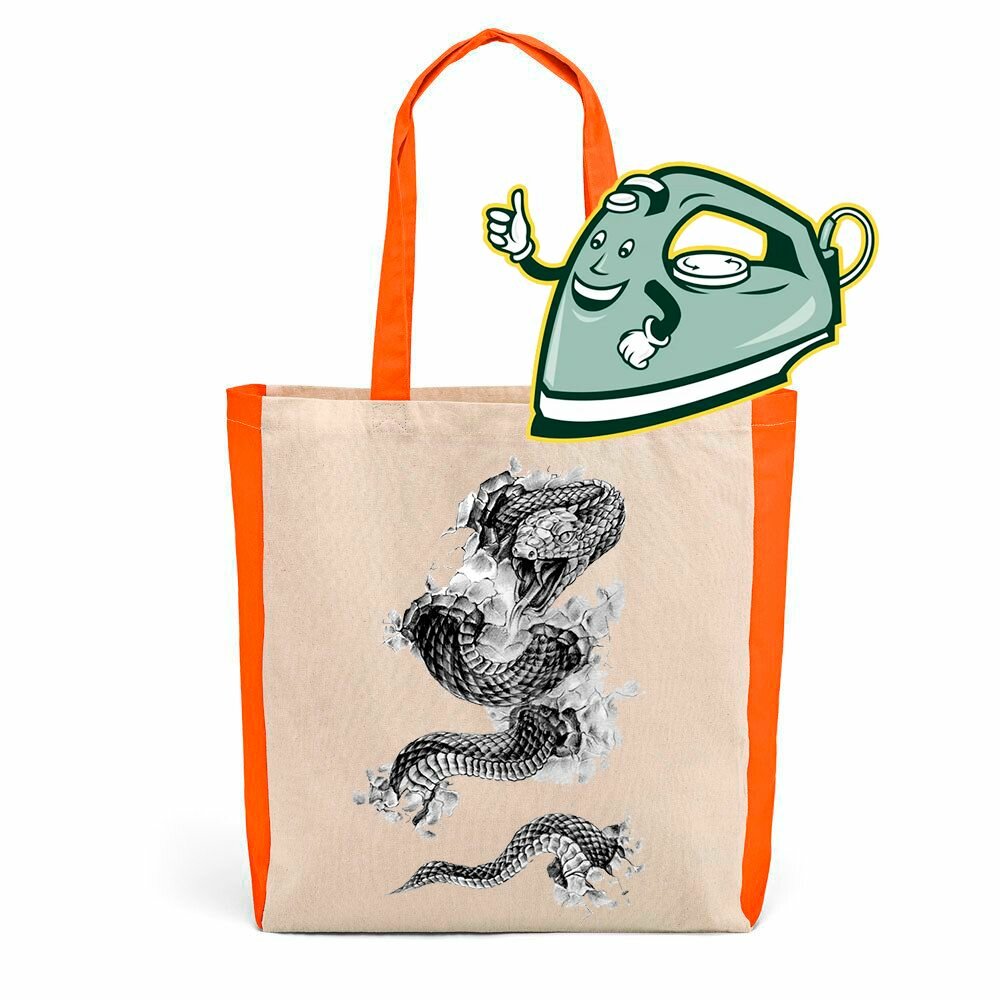 Термотрансфер "Змея чб" 15х24 виниловая оригинальная наклейка на одежду