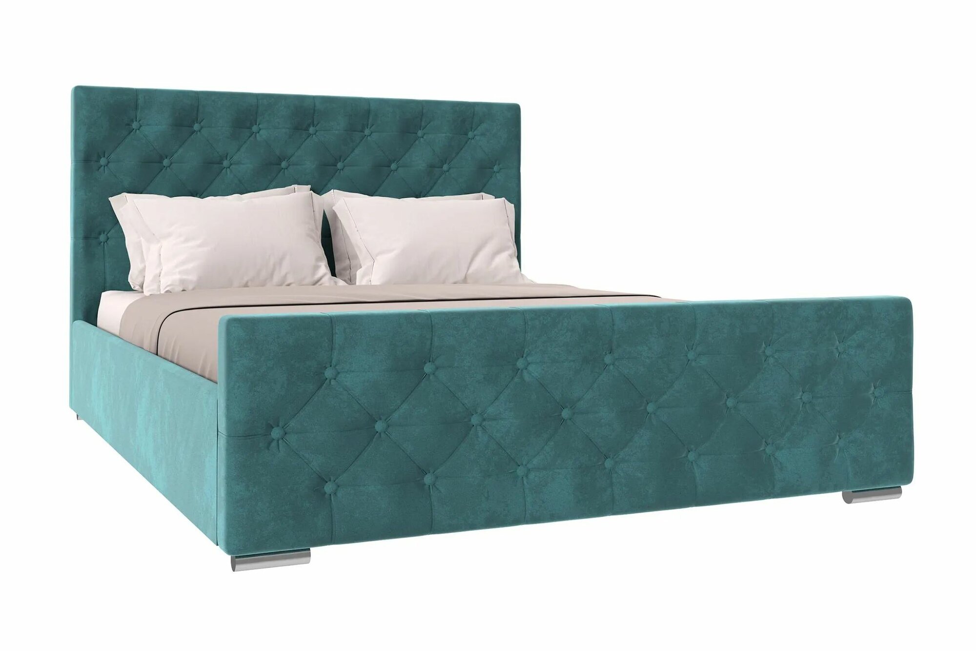 Кровать Мишель велюр бирюзовый