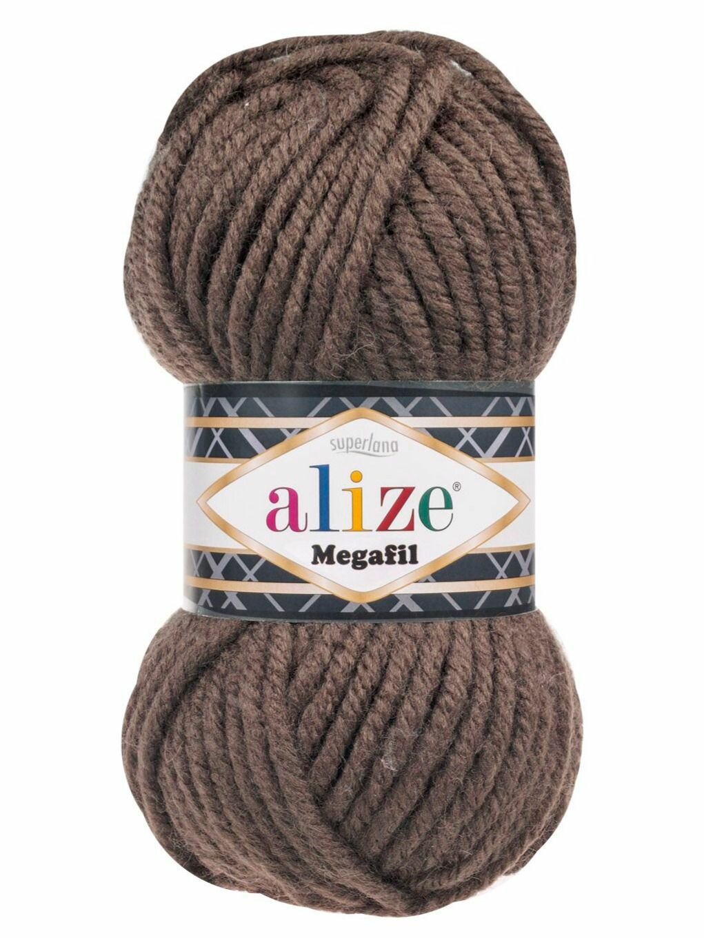 Пряжа Superlana Megafil 240 (5 мотков), 25% шерсть 75% акрил