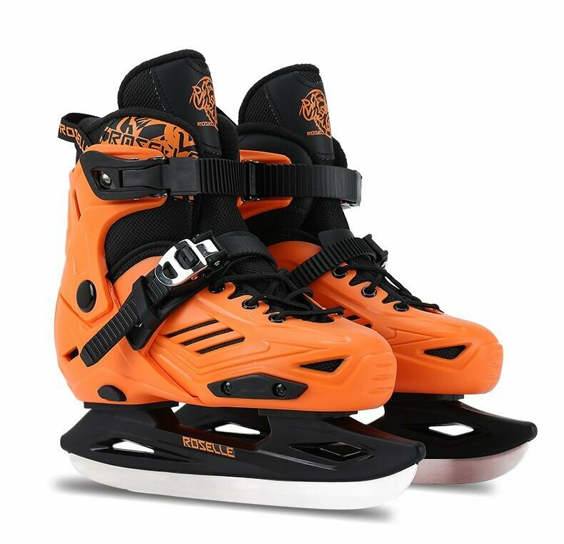 Коньки хоккейные для начинающих с 3D защитной оболочкой, нержавеющей стальной лезвией и разборной вставкой, безопасные и прочные